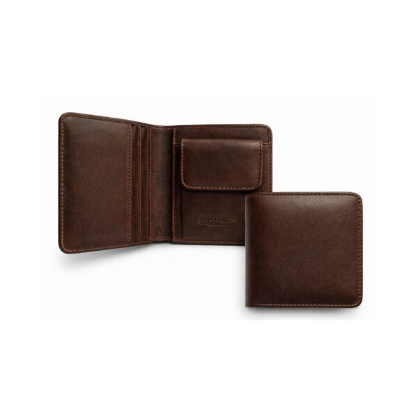 Brown Genuine Leather Bifold Wallet for Men with Coin Pocket - Leather Gem